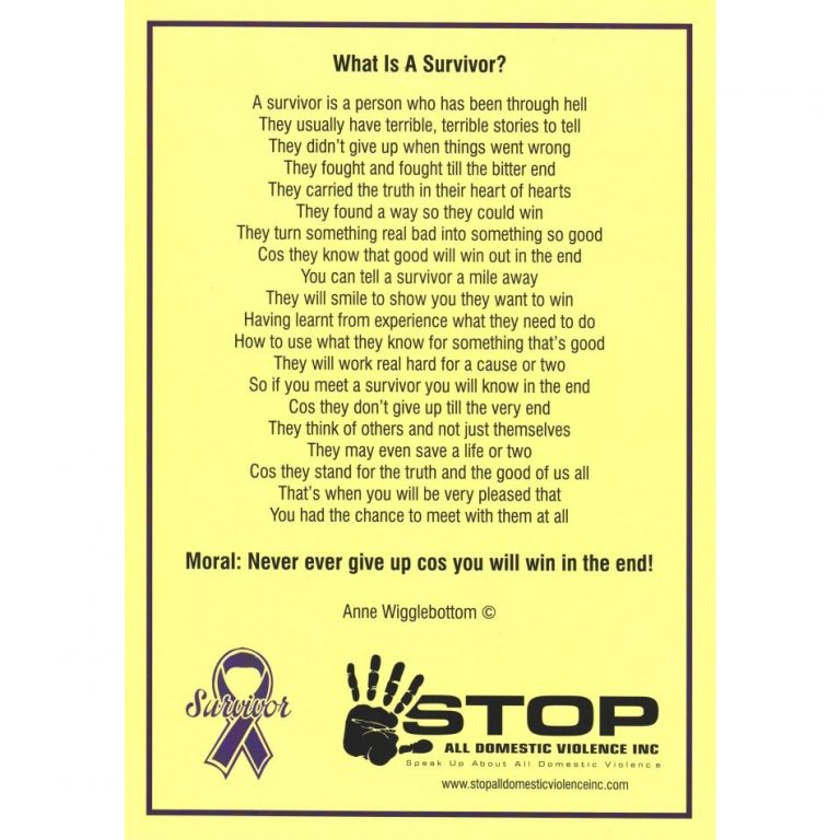 What Is A Survivor - Poem | Stop All Domestic Violence